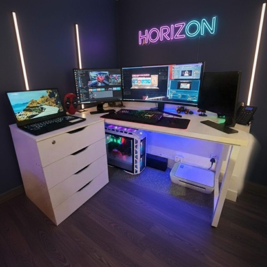 Corner Desk: Amazing ARC-X 4-Drawer Command by HF