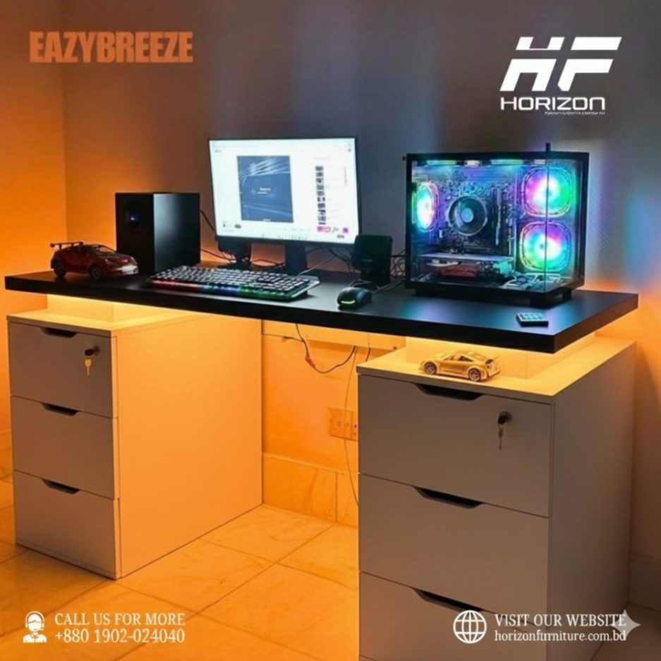 Gaming Desk: Amazing EAZYBREEZE | 6-Drawer by Horizon