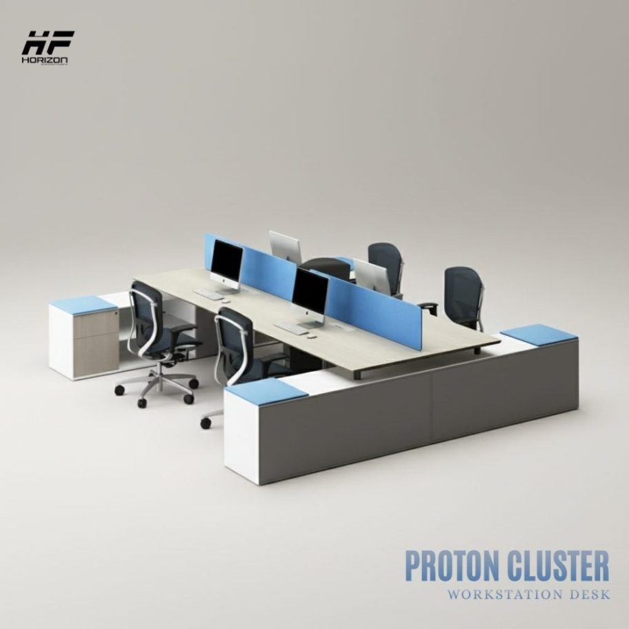Ultimate Office Workstation: Efficient 4 Person Proton Desk
